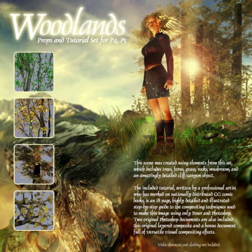 Woodlands: Forest Props & Bonus Tutorial ⋆ Freebies Daz 3D