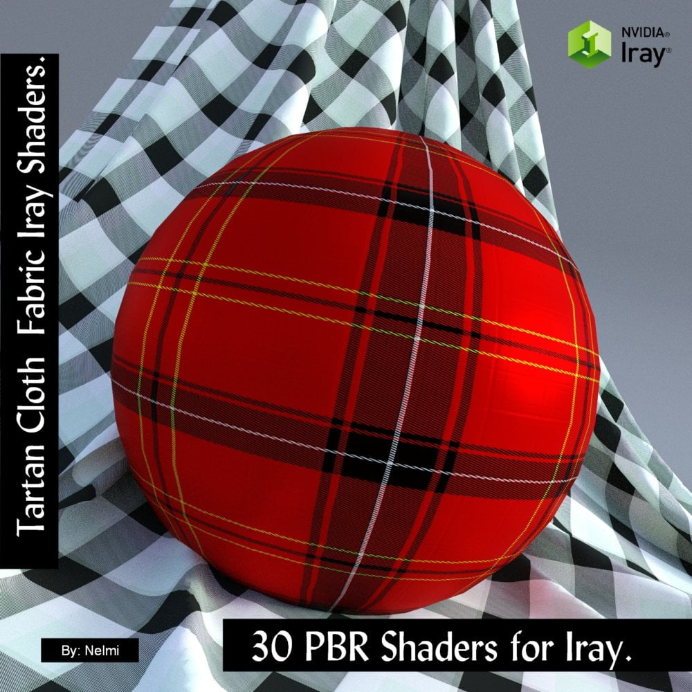 30 Tartan Fabric PBR Iray Shaders for Daz Studio ⋆ Freebies Daz 3D