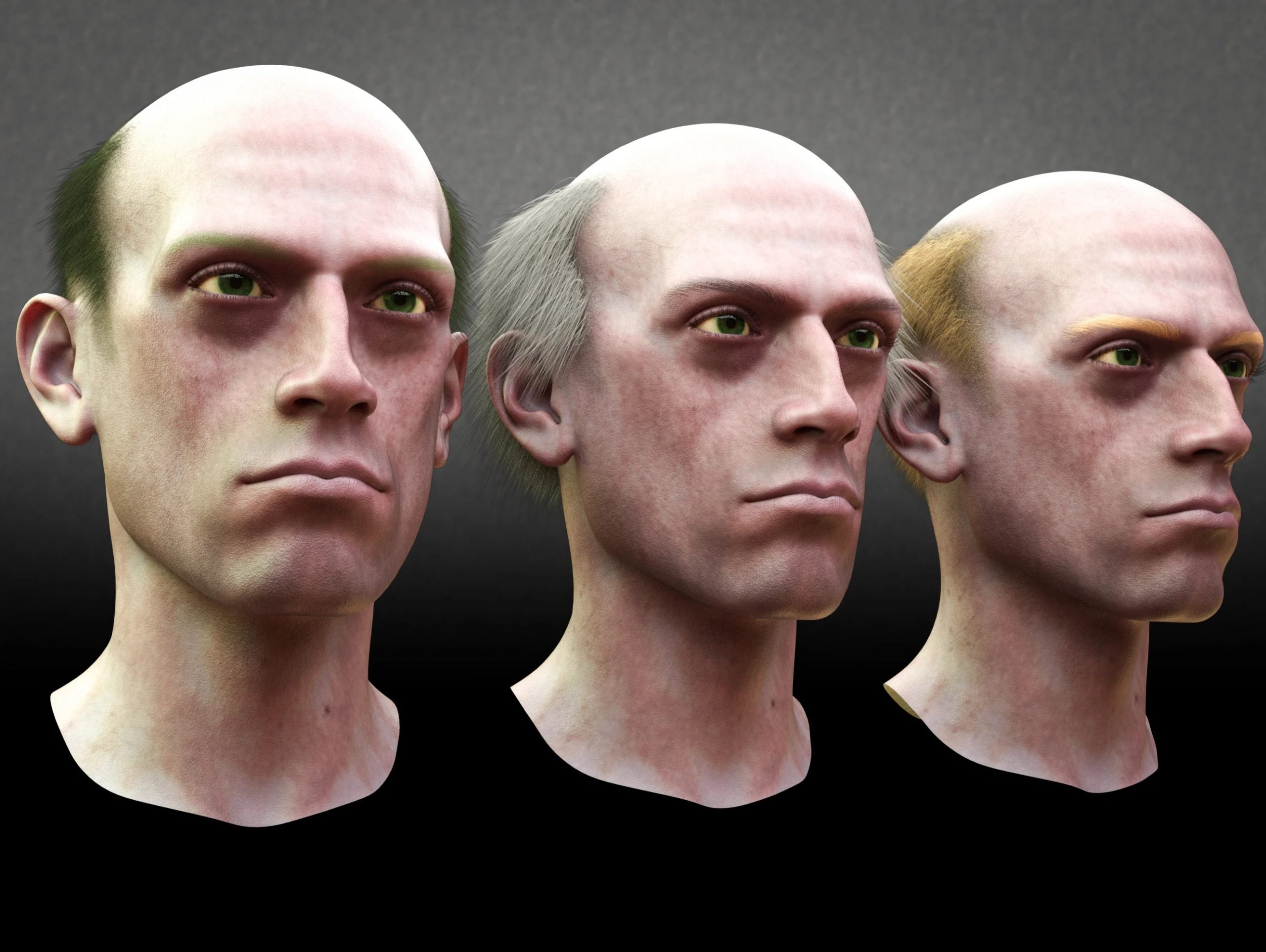 M3D Semibald Hair for Genesis 9 ⋆ Freebies Daz 3D