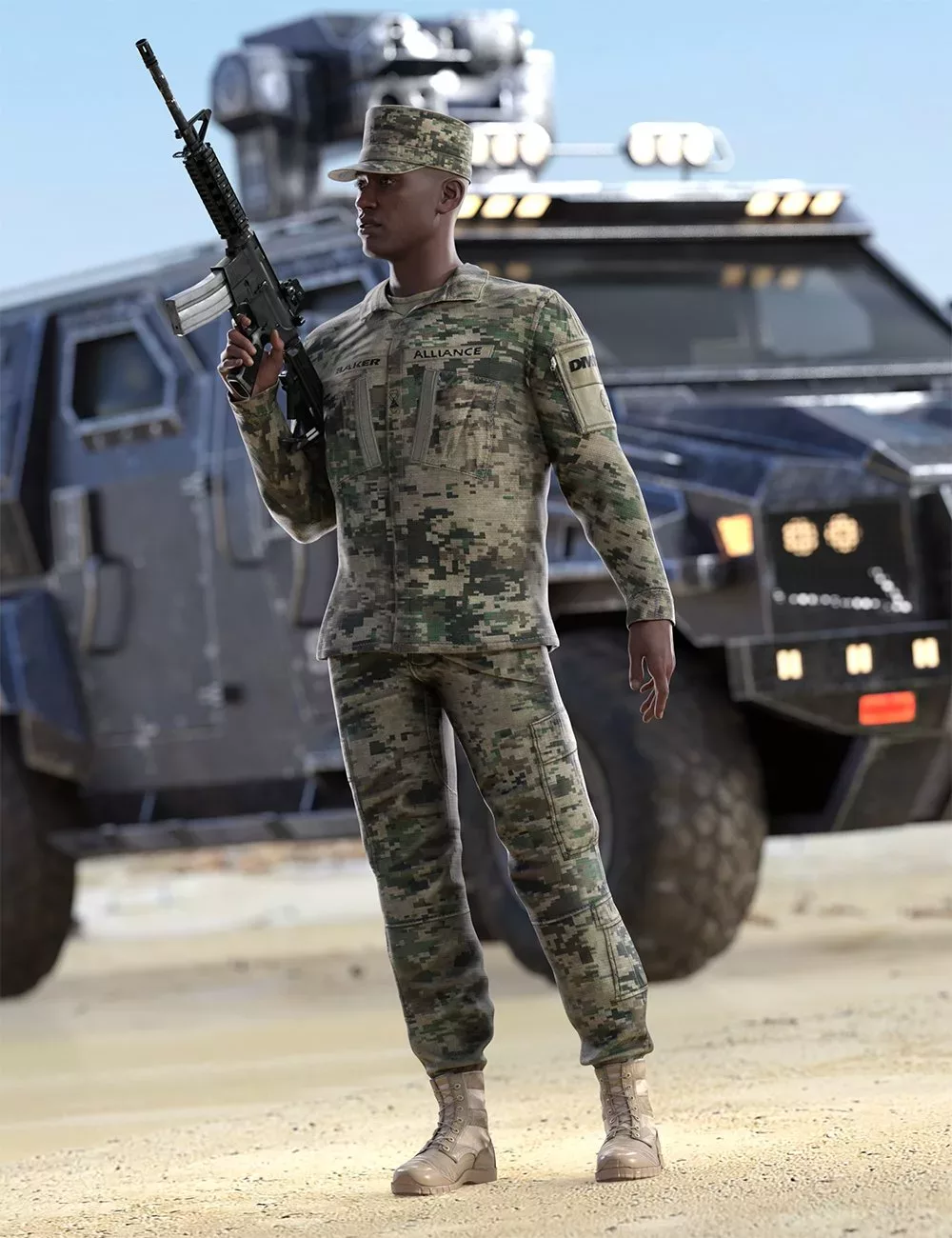 Elite Soldier Hierarchical Poses for Lawrence 9 ⋆ Freebies Daz 3D